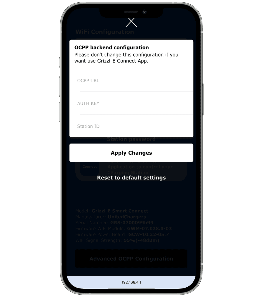 How to connect Grizzl-e to the third-party OCPP backend | UNITED CHARGERS INC.