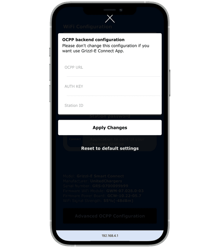 How to connect Grizzl-e to the third-party OCPP backend | UNITED CHARGERS INC.